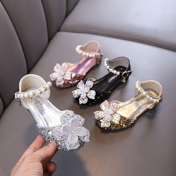 Girls’ Pearl Rhinestone Princess Shoes, Elegance Redefined Sparkling C ...