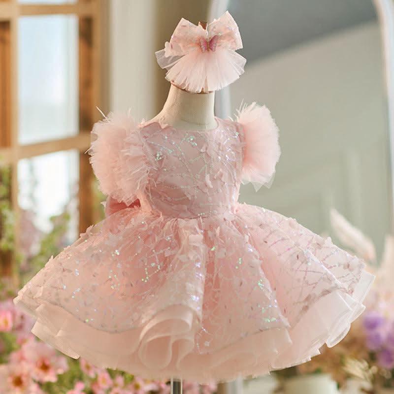 9M-12yrs Sleeveless butterfly Dreamy Princess Puff Dress Fairy Flower ...