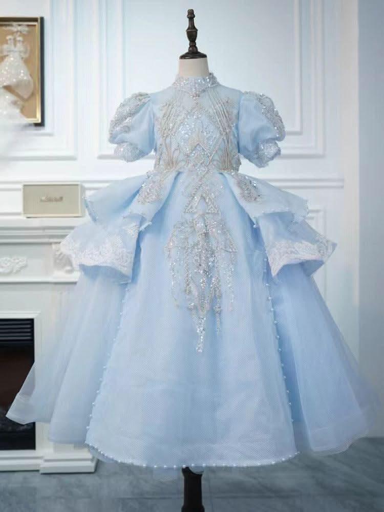 Enchanted Ice Princess Dress Dreamy Blue Princess Gown – Liyadress