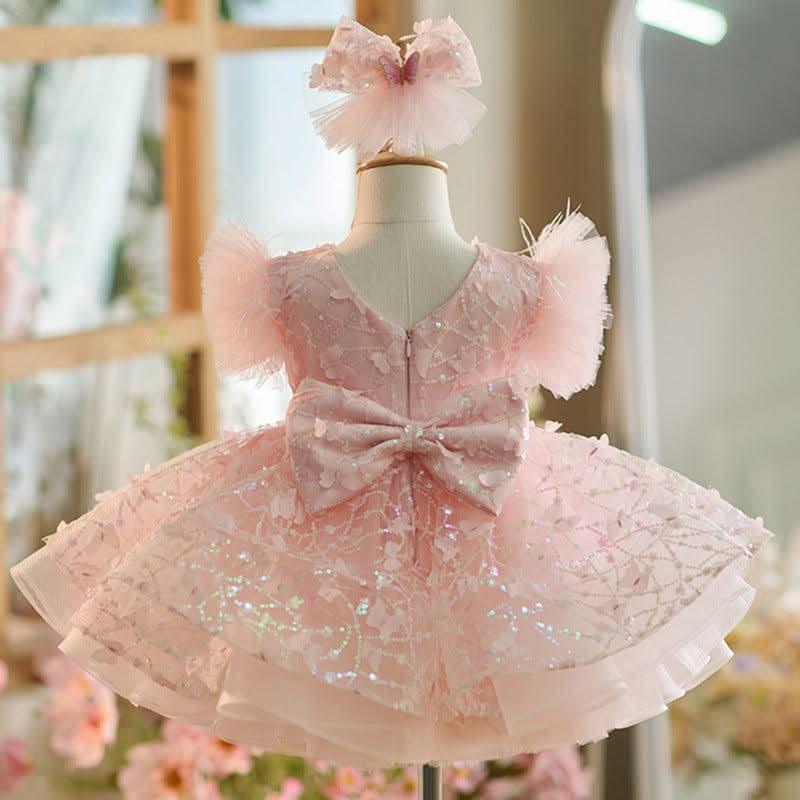 9M-12yrs Sleeveless butterfly Dreamy Princess Puff Dress Fairy Flower ...